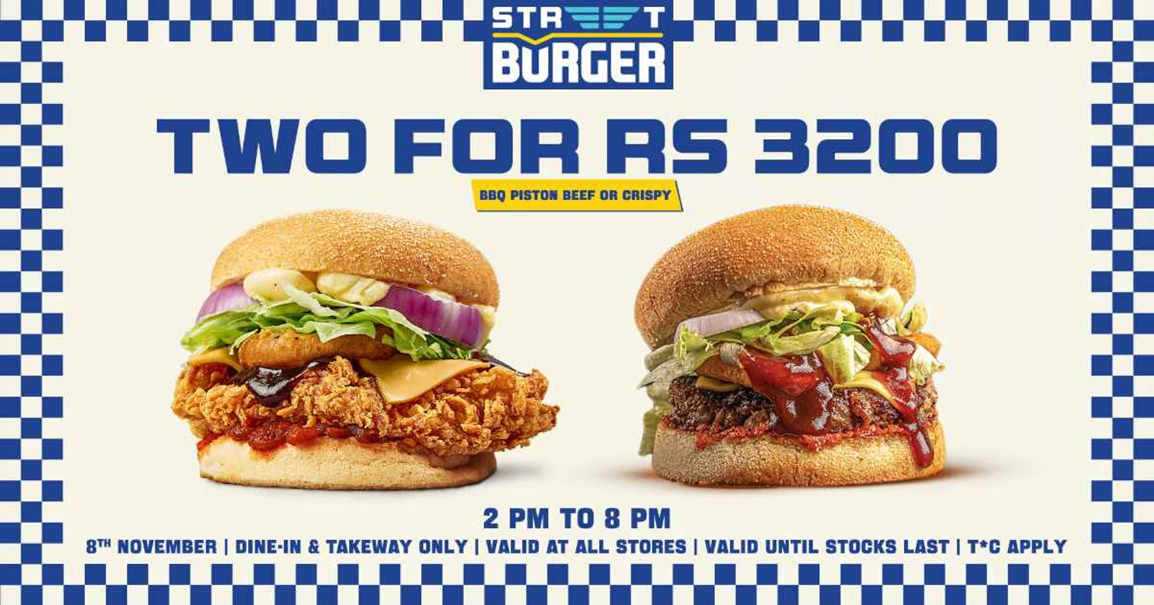 Buy 2 for 3200 on BBQ Piston Beef or Crispy